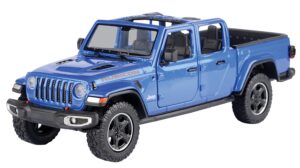 motormax toy 2021 gladiator rubicon (open top) pickup truck blue 124-127 diecast model car by motormax 79370