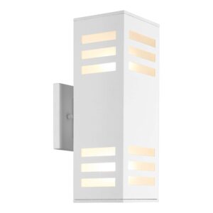 harriet outdoor wall lights, modern outdoor wall sconces aluminum waterproof, 13" rectangular porch light up and down lighting for outdoor wall mount, white