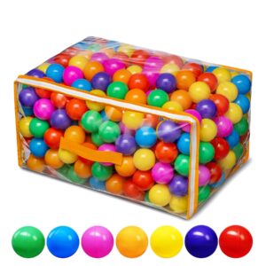 vanland ball pit balls for baby and toddler phthalate free bpa free crush proof plastic - multicolored pit balls in reusable play toys for kids with storage bag