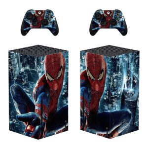 whole body protective vinyl skin decal cover for microsoft xbox series x console wrap sticker skins with two free wireless controller decals (red 3)