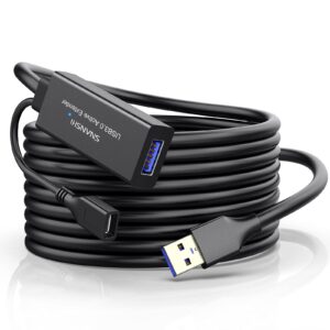 snanshi active usb 3.0 extension cable 25 ft, active usb extension cable with signal booster compatible with oculus rift, oculus quest/quest 2 vr, xbox one, keyboard,flash drive, webcam etc