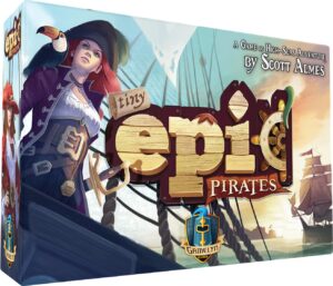 gamelyn tiny epic pirate board game - notorious pirate ship board games, strategic board games for adults, with rulebook, 210 game pieces, and 7 ships, blue