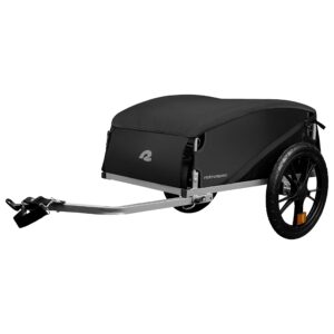 retrospec rover hauler cargo bike trailer | folding frame & weather resistant fabric | large cargo carrier | fits 20” - 29” bicycle wheels | black