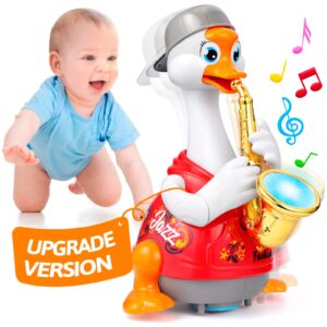 baby toys 12-18 months saxophone goose toys for 1 year old boy girl gifts musical toys for toddlers 1-3 learning educational toys for 1 year old crawling toys gifts for 1 2 3 year old boys girls