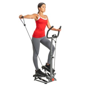 sunny health & fitness handlebar fitness step machine with resistance bands - sf-s020065