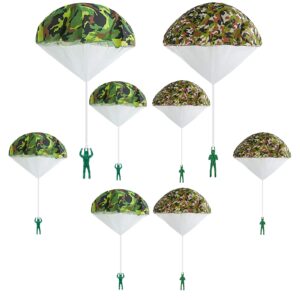 zwblzy army camo parachute toys for kids - hand throwing kids outdoor games toys ，army men action figures tangle free throwing toy parachute outside toys gifts for kids ages 3-16