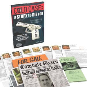 thinkfun cold case: a story to die for - interactive murder mystery game | engaging storyline | brain-teasing puzzles | ideal for teens and adults | perfect for group play