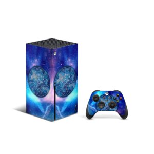 zoomhitskins compatible with x1 series x, blue purple night sky cosmos universe horoscopes, durable, bubble-free, made in usa