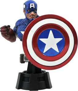 diamond select toys marvel comics: captain america 1:7 scale resin bust, multicolor, 6 inches