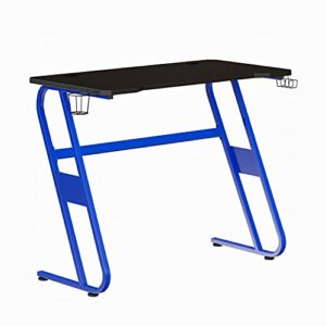 flash furniture fisher gaming desk - blue ergonomic computer desk - 51.5" gamers table with cup holder and headphone hook