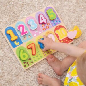 fat brain toys let's count to 10 puzzle - wooden early learning number toy, 2+