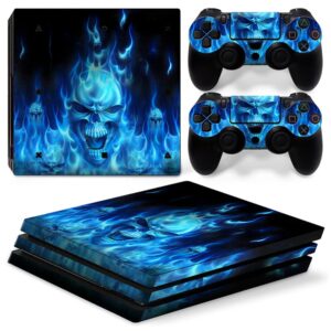 vinyl skin sticker for playstation 4 pro, blue grimace ps4 pro console and controllers skins vinyl sticker decal cover