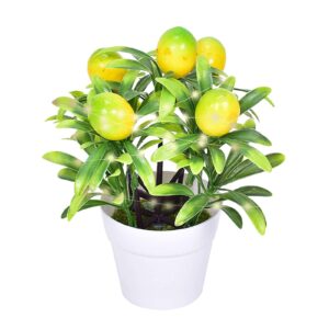 wuhngd artificial plants,artificial eucalyptus plants potted,mini fake artificial potted plants lemon tree potted in pots for office table stair balcony garden home decor