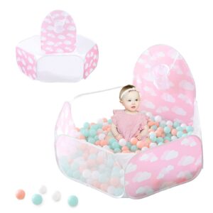 ball pit for toddlers ,babies pop up play tent, kids large ball pits with basketball hoop and zipper storage bag, popular gifts for boys girls cats dogs pets birthday xmas,balls no inlcuede，cloud pink