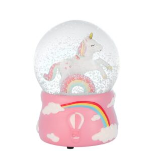 musical snow globe for kids, unicorn snow globes for girls, 2021 snowglobes for women with glitter, 100mm water globe collectibles, birthday gift for adults