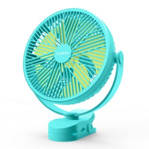 gagetelec 8" foldaway fan rechargeable 10000mah battery powered oscillating fan,20h working time,portable standing fans with adjustable tripod,4 speeds cooling fishing camping beach fan