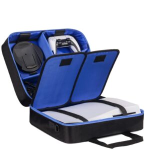 storage carrying case for ps5 accessories, waterproof bag for sony playstation 5 digital edition/ultra hd game consoles ,storage controllers, headset, base, remote control and cables.