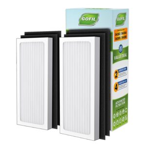 gofil 2 pack replacement filter includes 2 hepa & 4 carbon pre-filters compatible with air purifiers model 04383, 04384, 04385, 04386, part # 990051000