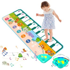 baby piano mat - jefshon 35 music sounds dance floor mat, music keyboard touch playmat early education learning musical toys for girls boys gifts