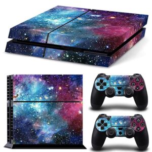 vinyl skin sticker for ps4, blue galaxy console and controllers skins wrap vinyl sticker decal cover