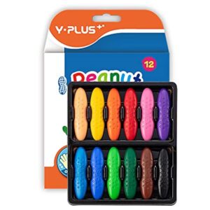 yplus peanut crayons for kids, 12 colors washable toddler crayons, non-toxic baby crayons for ages 2-4, 1-3, 4-8, coloring art supplies christmas stocking stuffers for kids toddler