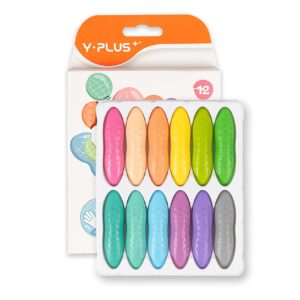 yplus peanut crayons for kids, 12 pastel colors washable toddler crayons, non-toxic baby crayons for ages 2-4, 1-3, 4-8, coloring art supplies christmas stocking stuffers for kids toddler