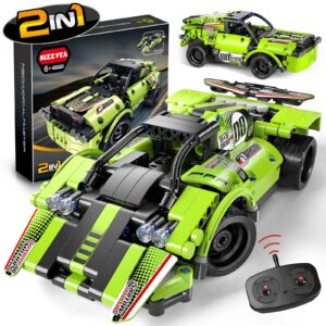 stem toy building toys gifts for age 6, 7, 8, 9, 10, 11, 12 years old kids, boys, girls, 2-in-1 remote control racing car racecar building block, 335 pcs diy building kit, engineering construction toy