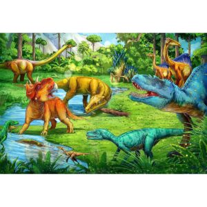 puzzles for kids ages 4-8 year old 100 piece dinosaur jigsaw puzzle for toddler learning preschool educational puzzles for boys and girls toys gift