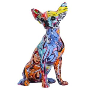 suruim simple creative color bulldog chihuahua dog statue living room ornaments home entrance wine cabinet office decors resin crafts