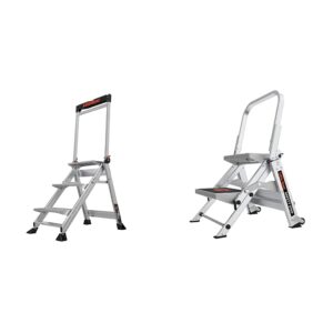 little giant ladders, jumbo step, 3-step, 2 foot, step stool & little giant ladders, safety step, 2-step, 2 foot, step stool, aluminum, type 1a, 300 lbs weight rating, (10210ba)