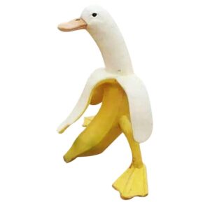 maosuo banana duck sculpture resin creative cute ornament art statue home office yard garden outdoor indoor decoration home decor diy art craft ideal gift