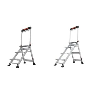 little giant ladders, jumbo step, 3-step, 2 foot, step stool, aluminum & little giant ladders, jumbo step, 4-step, 3 foot, step stool, aluminum, type 1aa, 375 lbs weight rating, (11904)