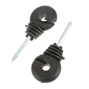 ueohitsct 50 pcs/set black screw in ring insulators electric fence accessories for wood post