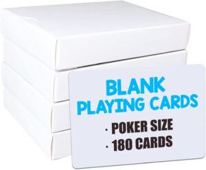 imagame white blank playing cards – 180pcs diy flash cards, game cards, study learning cards, message card, thank you card, gift card, word cards for writing, drawing – poker size