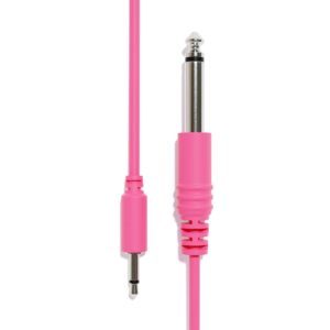 excelvalley - 1-pack - mono patch cables - ts 3.5mm 1/8" to 6.35mm 1/4" [pink | 60 cm - 23.62"]