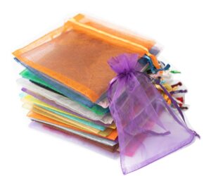 daszui 60pcs organza bags 8x12 inches mixed color with drawstring, jewelry for wedding parties party, toy candy gift bags, (8x12 inches, mixed color)