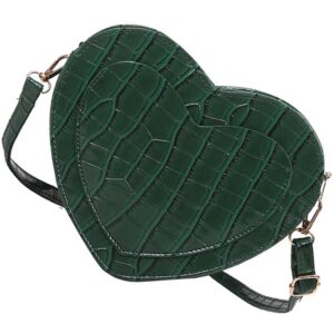 bestoyard women crossbody bag pu vintage crocodile skin heart shape shoulder bag crossbody summer bag for girls student