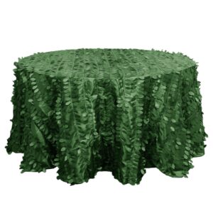 efavormart 132" leaf petal taffeta tablecloth round - green for wedding, party, event, banquet, decoration, dessert table exhibition, events table cover, indoor outdoor