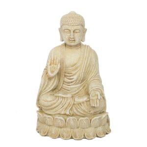 exqelf buddha statue, praying buddha decor figurine, meditating buddha serene decorative figurine for home office desktop outdoor garden yard decoration, yoga zen décor(small)