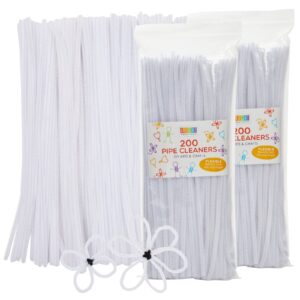 400 pieces white pipe cleaners chenille stems (6 mm x 12 inches) diy art creative craft decorations