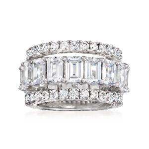 ross-simons 11.65 ct. t.w. cz jewelry set: 3 eternity bands in sterling silver. size 9