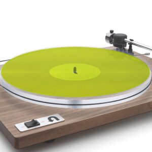 terrific tune - acrylic turntable slipmat for vinyl lp record players - transparent platter mat - anti-static and 2.7mm thickness tighter bass - reduce noise & improve sound quality (green)