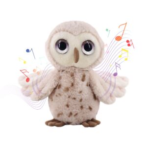 dancing owl stuffed live animals plush toy - interactive toddler toy - singing owl - cute and soft stuffed pets alive animal for baby - animated stuffed plush live pets toy for toddlers