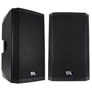 seismic audio speakers riot-15, pair of powered 1000 watt pa/dj speaker with bluetooth, 15 inch speaker, dsp, built in mixer & class d amplifier