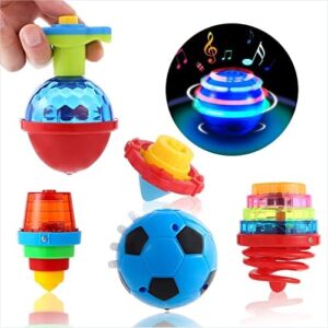 kavkabox kids party favors toys light up spining tops 10 pack valentine day gifts goodie bag stuffers carnival prizes school classroom rewards treasure box, glow in the dark party supplies