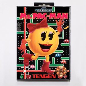 samrad ms. pac man game cartridge 16 bit md game card with retail box for sega mega drive for genesis