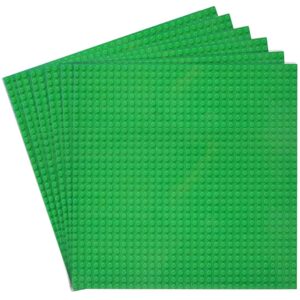 jnzong classic baseplates building base plates for building bricks 100% compatible with major brands-baseplates 10" x 10", pack of 6 (green)