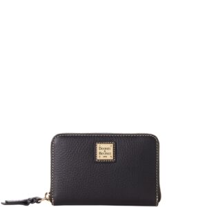 dooney & bourke wallet, pebble grain medium zip around wallet - black