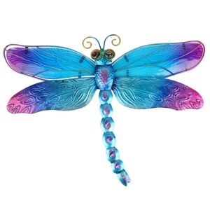 tfro & cile metal dragonfly wall decor outdoor glass art iron fence sculpture hanging decoration for home bedroom garden patio porch