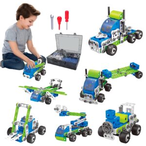 letbefuna 18-in-1 erector set for boys 6-12, stem building toys for kids ages 5 6 7 8 9 10 1112 year old boys girls, 175 pcs diy construction learning toy with pull back function toys for kids